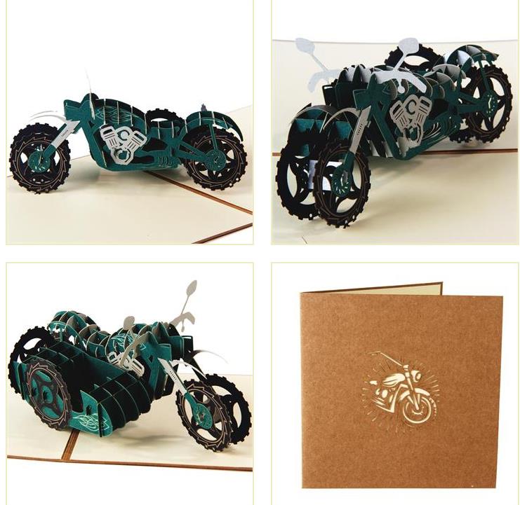 3D Pop Up Greeting Card Handmade Motorcycle Birthd... – Grandado