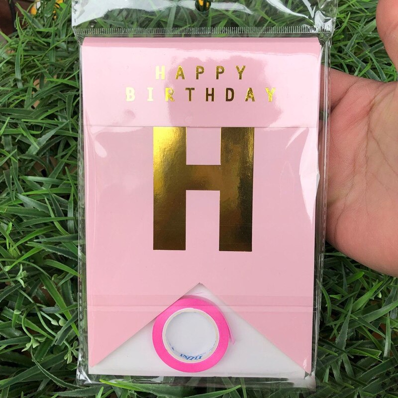 Happy Birthday Banner Paper Bunting Garland Banner... – Grandado