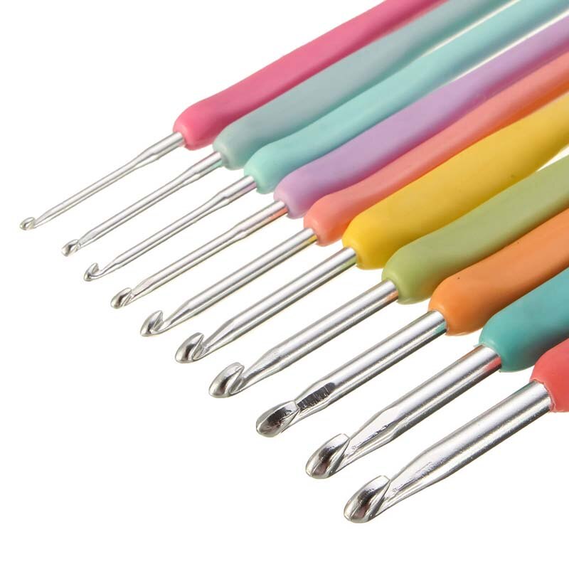 10 Pieces Set Crochet Hooks Knitting Tools Aluminu... – Grandado