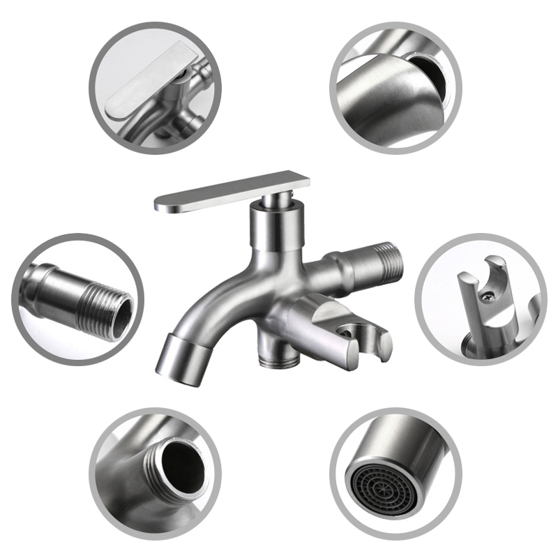 Wall Mounted Outdoor Garden Mop Pool Faucet Stainl... – Grandado