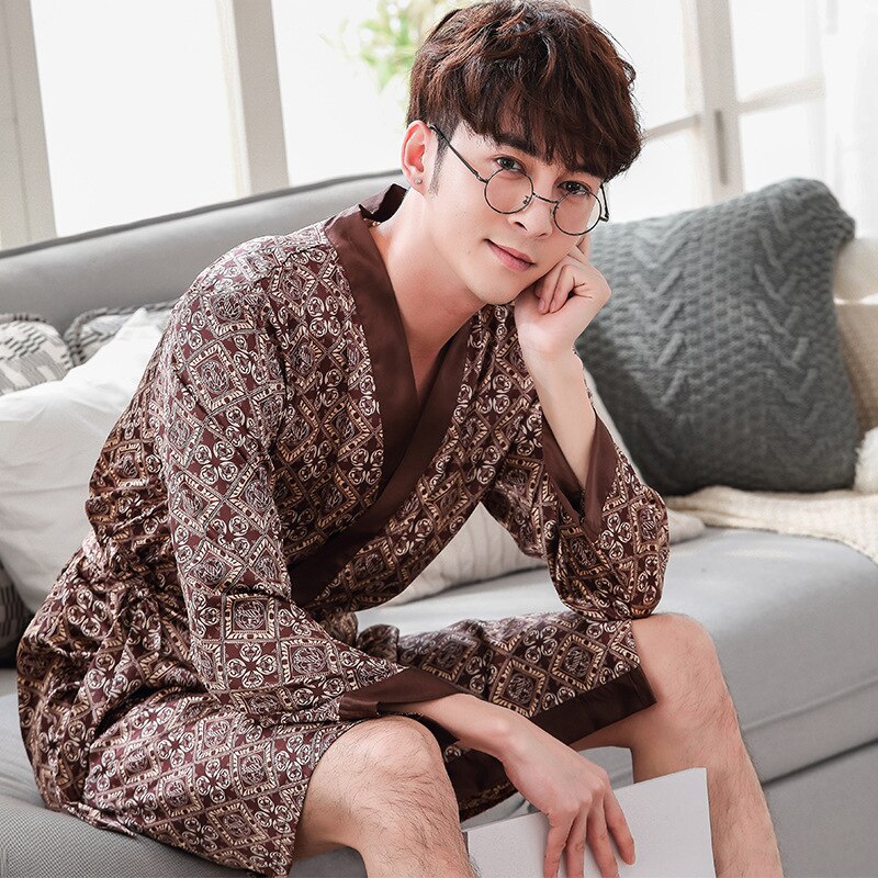 Rayon Sleepwear Summer Robe Print Floral Nightwear... – Grandado