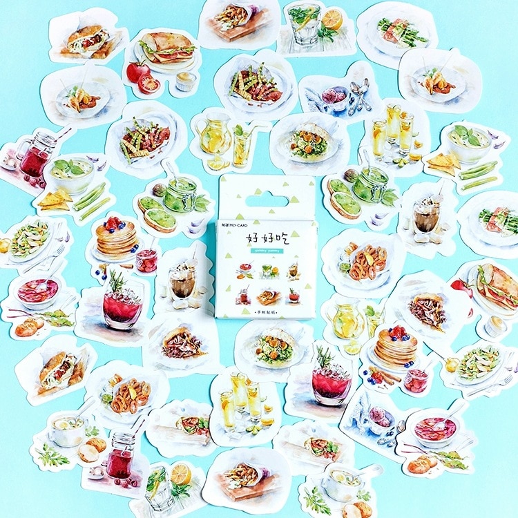 Delicious Yummy Food Decorative Stickers set Adhes... – Grandado
