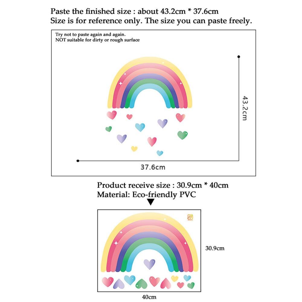 Cartoon Love Rainbow Wall Sticker For Kids Child R... – Grandado