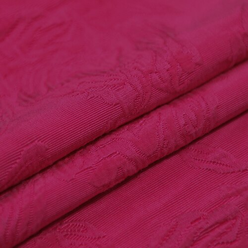 Red Jacquard silk blended fabric very thick 48momm... – Grandado
