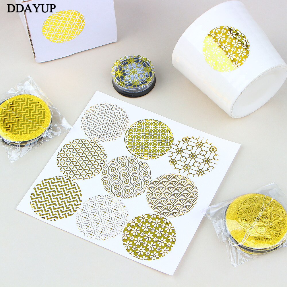 90pcs/lot Transparent Foil Gold Label Sticker Circ... – Grandado
