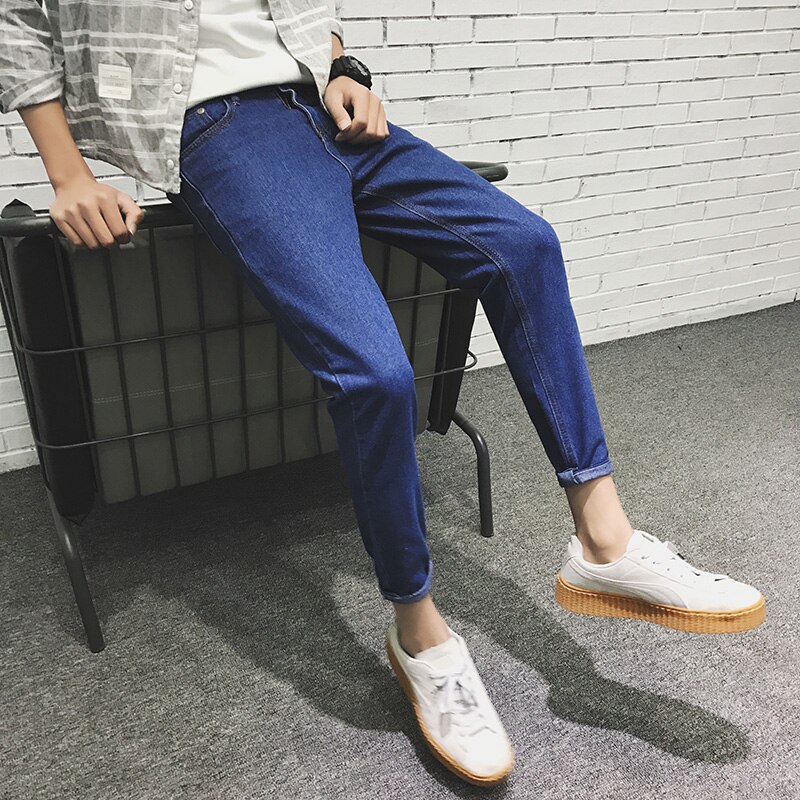 Männer Jeans Ankle-länge Harem Hosen Solide Einfac... – Grandado