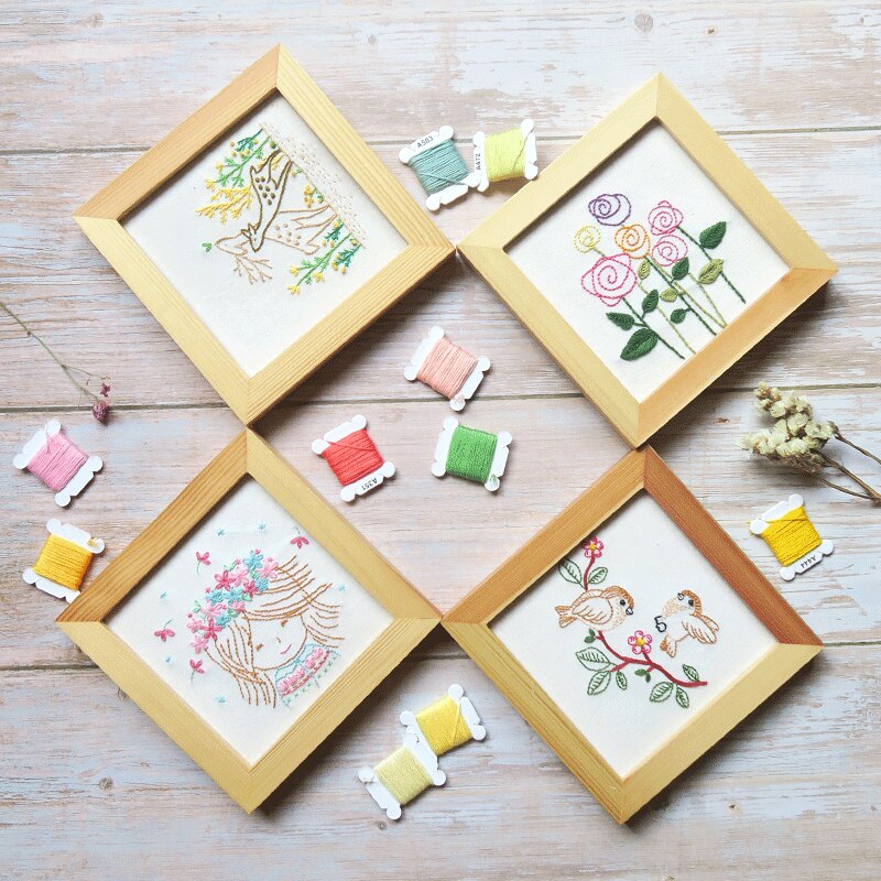 Warm Printing Embroidery Kit DIY Needlework Cartoo... – Grandado