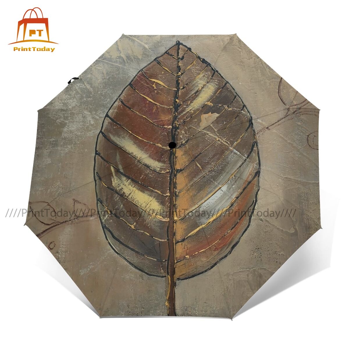 Leaf Umbrella Anti UV Umbrella Automatic Print Lig... – Grandado