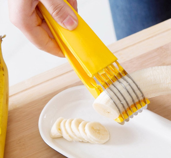Stainless Steel Banana Slicer Cutter Chopper Fruit... – Grandado