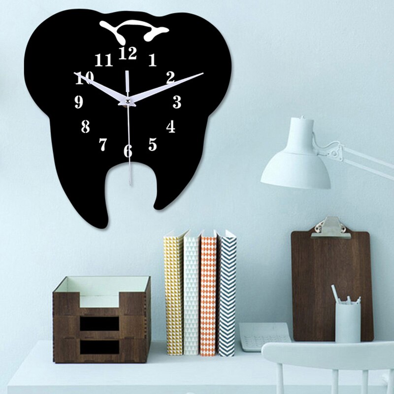 Timelike Tooth-Shaped Wall Clock Dental Ornament W... – Grandado