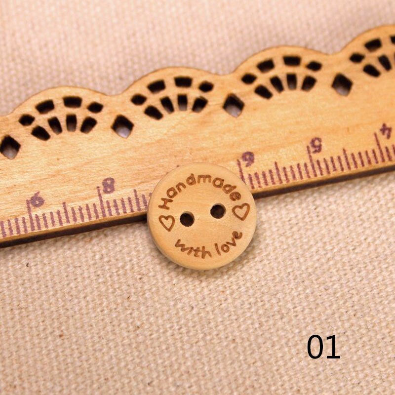 50 st/lot 15mm/20mm/25mm naturliga färger träknapp... – Vicedeal