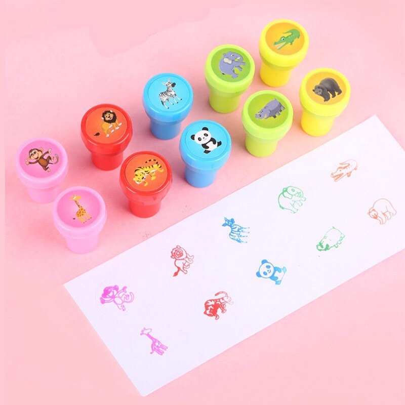 10pcs/Set Children Toy Stamps Cartoon Animals Frui... – Grandado