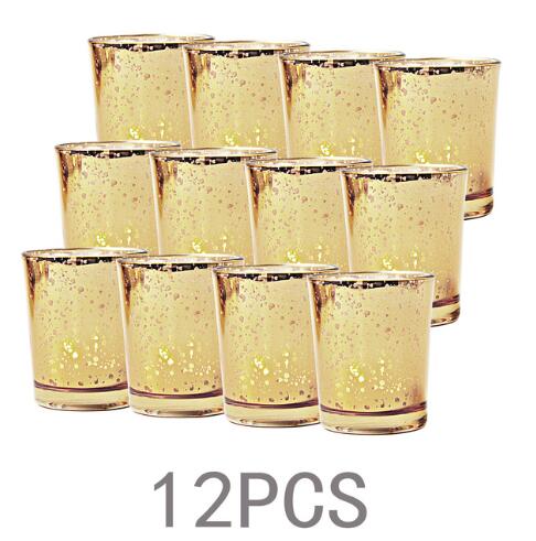 Golden Glass cup Candle Jars drink holders making ... – Grandado