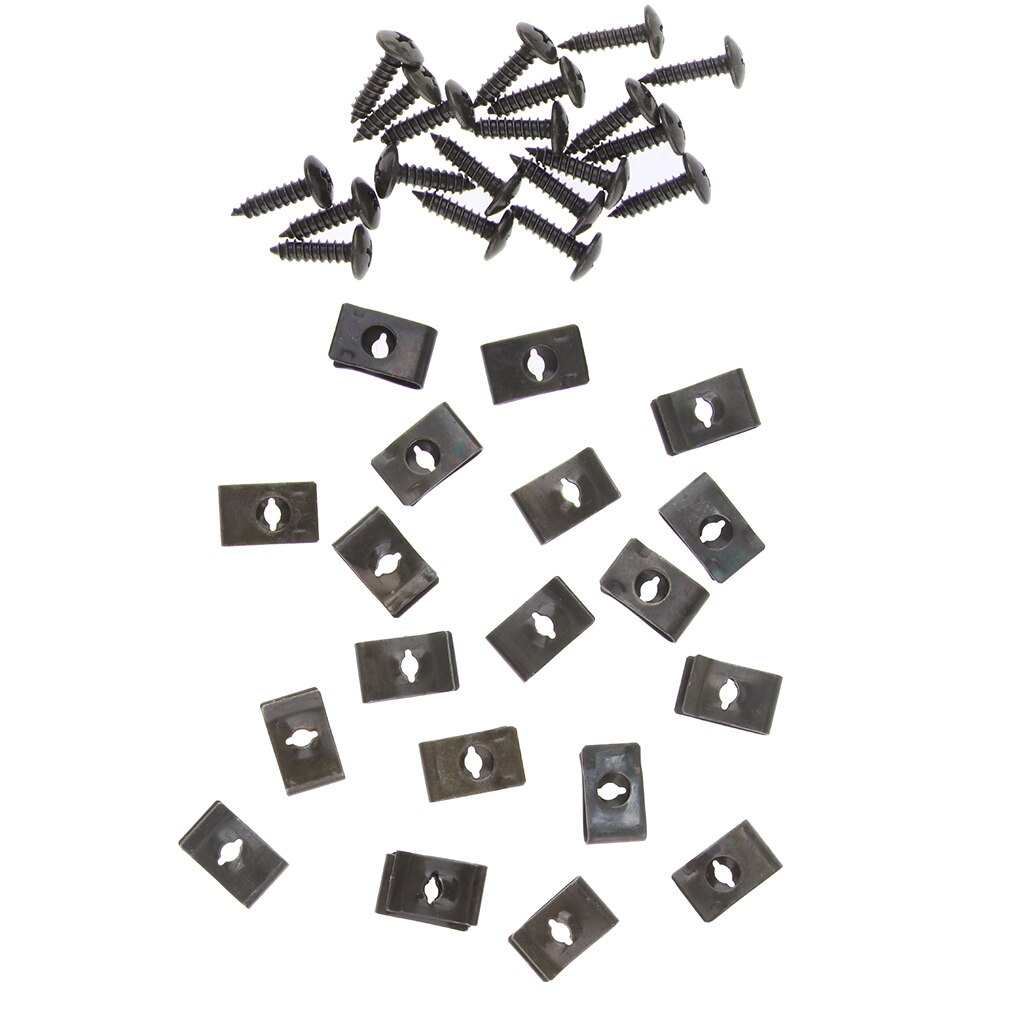 Black Iron Fastener U-Type Clips And Screws Retain... – Grandado