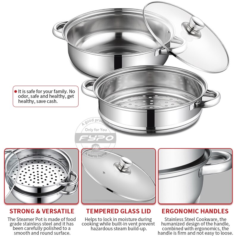 Fypo Stainless Steel Steamer Gas Induction Cooker ... – Grandado