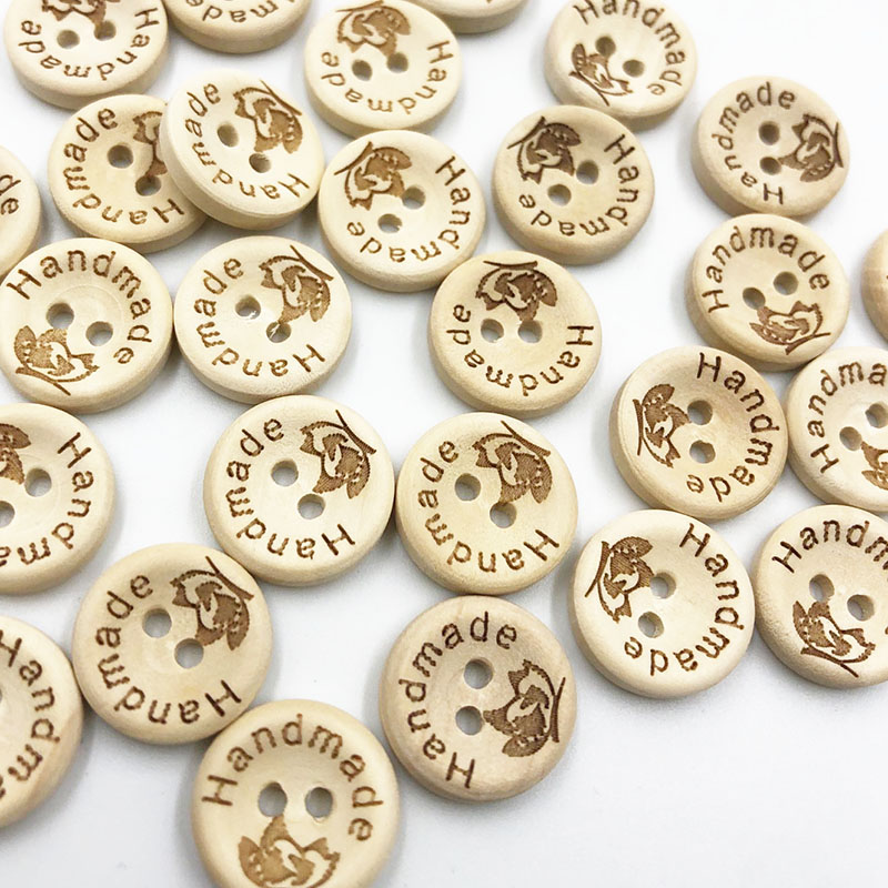 50Pcs 2 Holes Wooden Buttons for Clothing Handmade... – Vicedeal