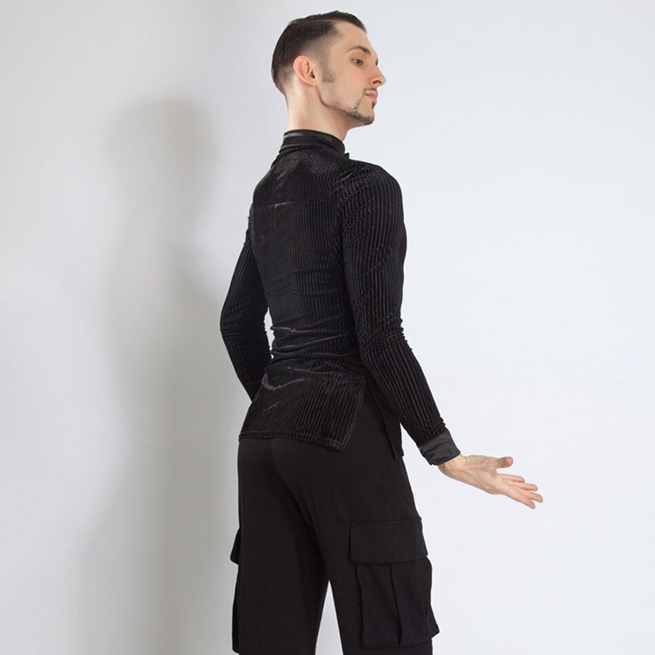 Male Latin Dance Dress Long Sleeve Latin Dance Top... – Grandado