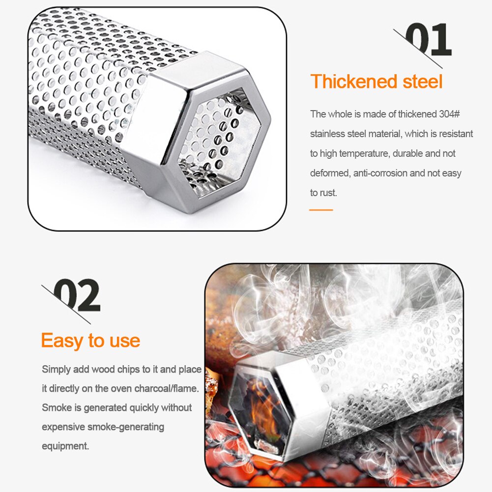 Stainless Steel Hexagon Tube Barbecue Meat Grillin... – Grandado