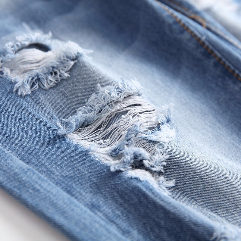 Pantalones vaqueros rasgados para hombre, de con a... – Grandado