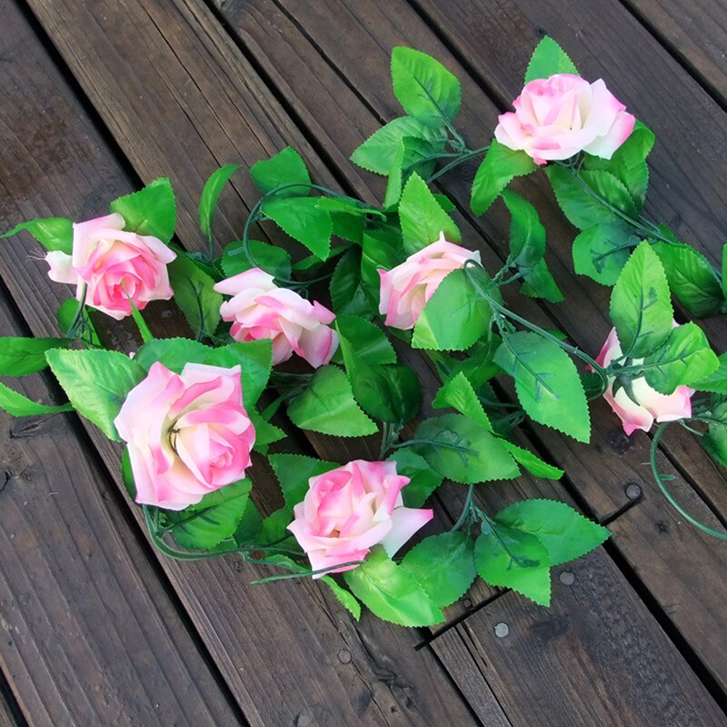 240Cm Nep Zijde Rozen Ivy Wijnstok Met Groene Blad... – Grandado