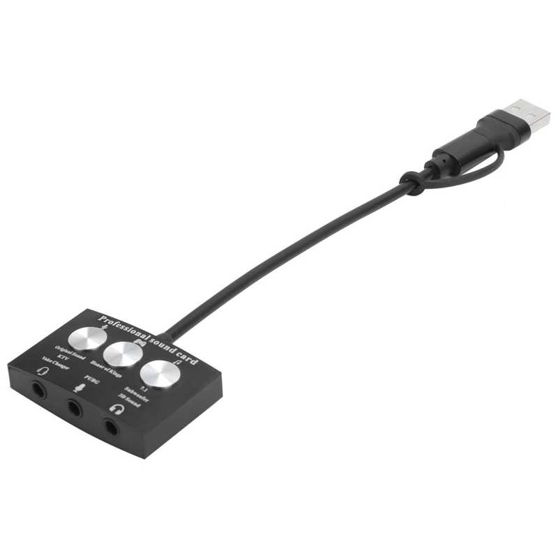 External Sound Card 2 in 1 Type‑C Sound Card Stere... – Grandado