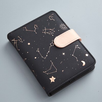 Leather button snap notebook stationery schedule s... – Vicedeal
