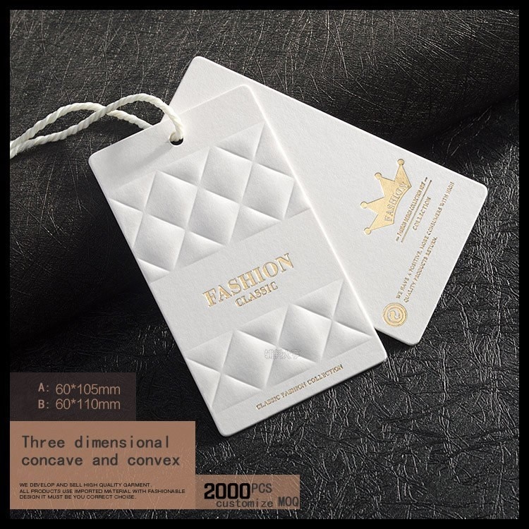 Custom paper tags with gold/color printed/UV/ for ... – Grandado