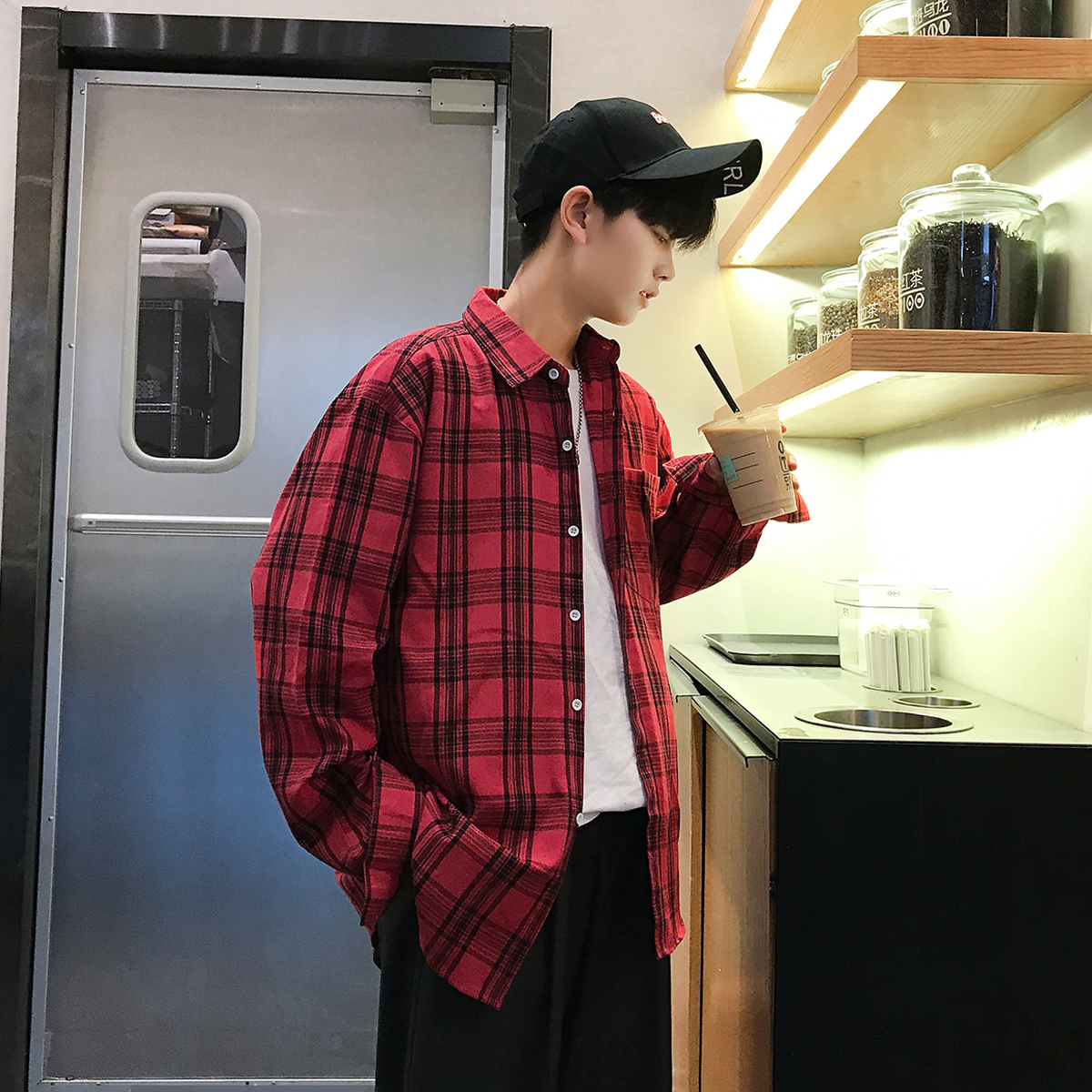 Shirt Men Couple Clothes Casual Slim Fit Mens Shir... – Vicedeal