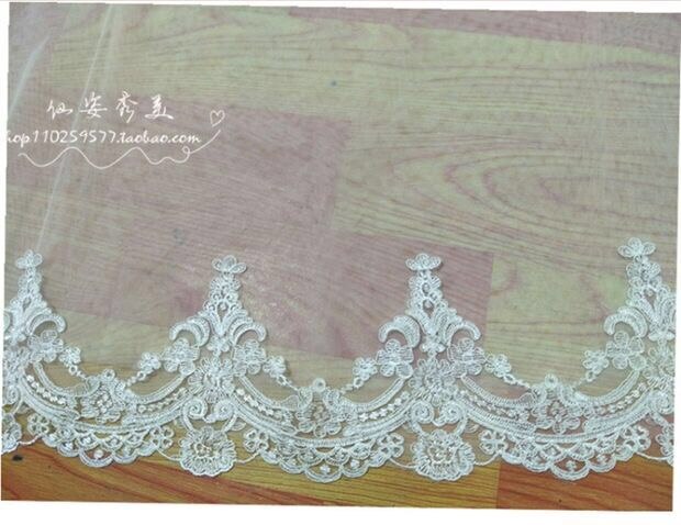 3m vita långa bröllop slöja katedral längd spets k... – Grandado