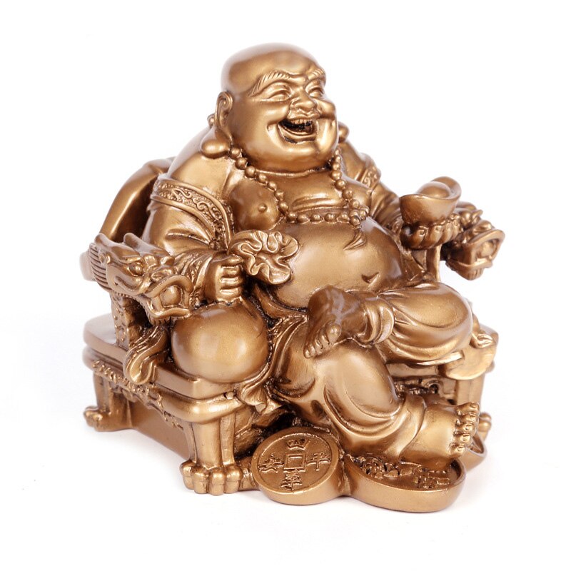 Resin Dragon Chair Laughing Buddha Statue ，Retro c... – Vicedeal