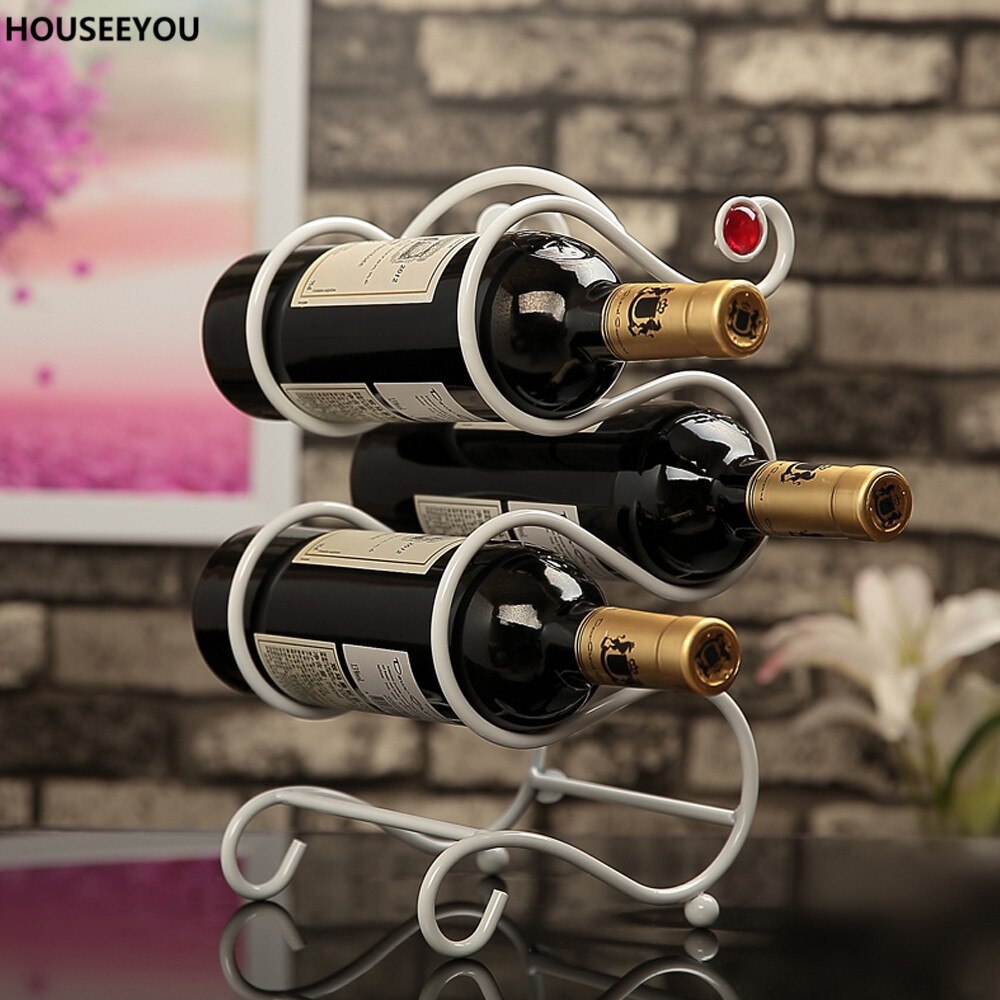 Metal rødvinsreol 4 flasker scrollwork flaskeholde... – Grandado