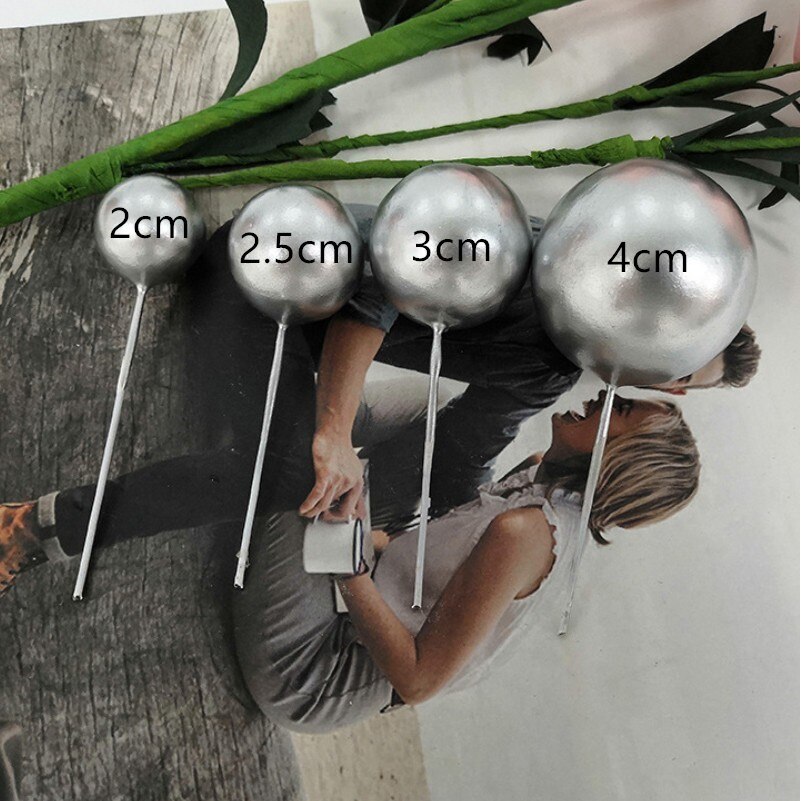 5 PCS Gold Silver Ball Cake Topper INS Cake Decora... – Grandado
