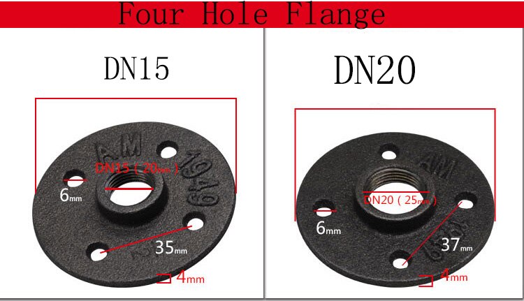 2Pcs Malleable Cast Iron Pipe Flange Threaded Anti... – Grandado