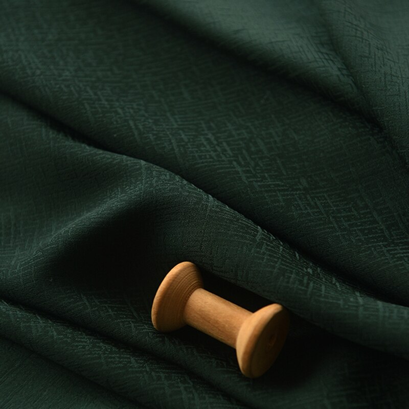 Chiffon fabric Dark green and raindrop cross patte... – Grandado