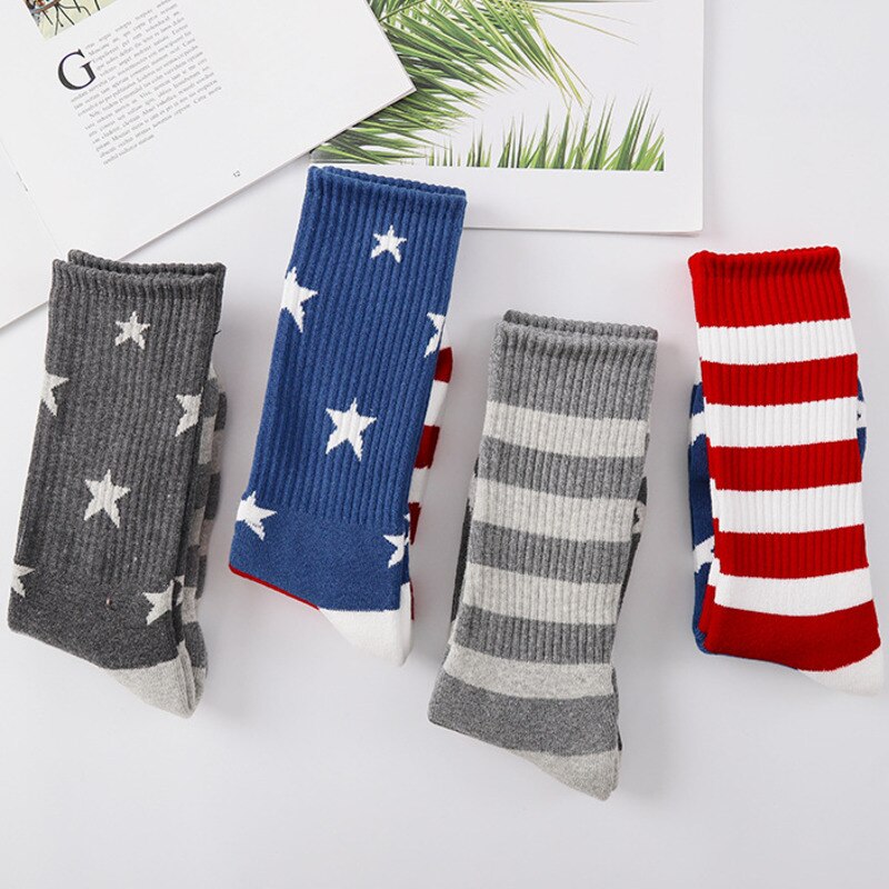 Men Stars Stripes Blue Gray Happy Funny Good Sock ... – Grandado