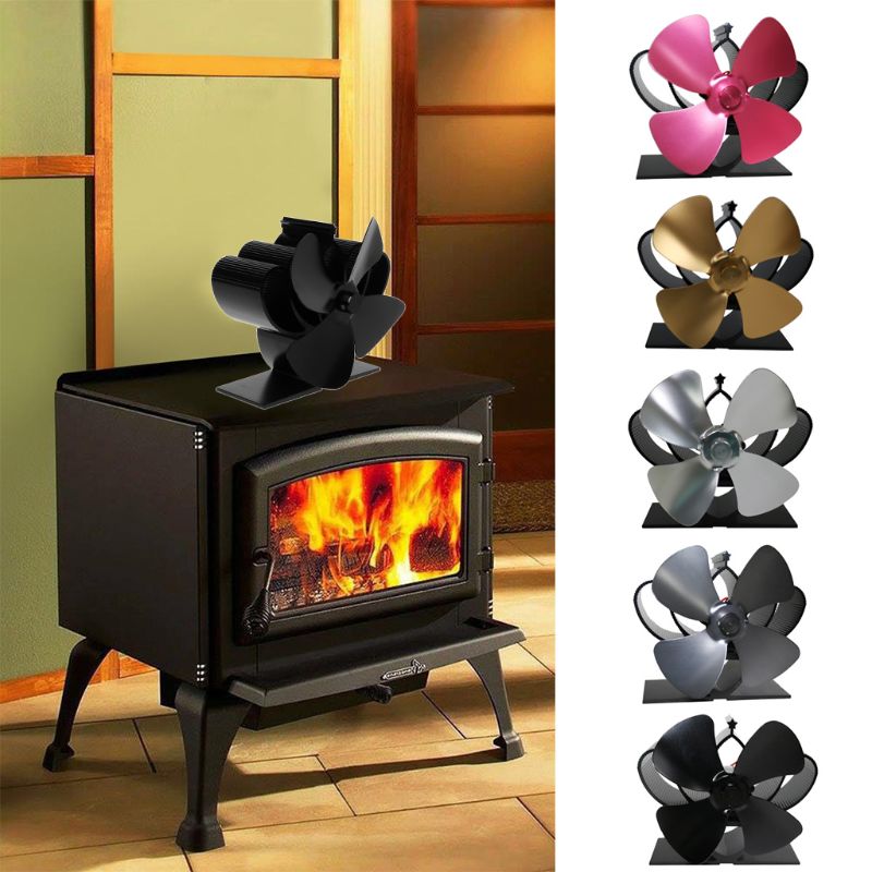 Heat Self-Powered Fireplace Stove Top Fan Quiet 4 ... – Grandado