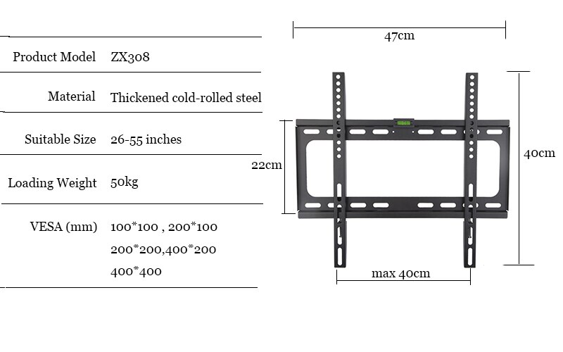 LVDIBAO Universal TV Wall Mount Fixed Bracket For ... – Grandado