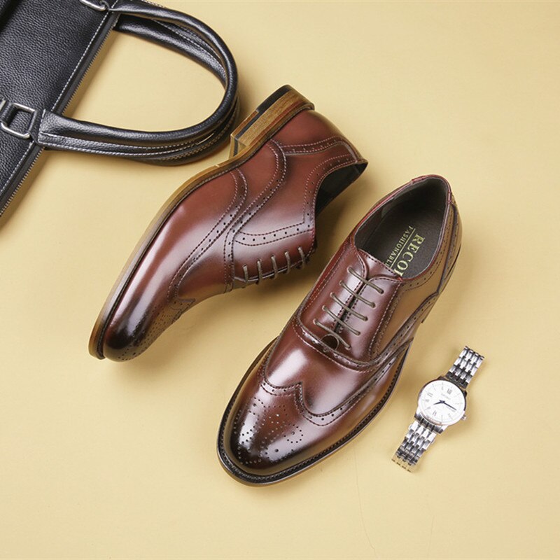 Vintage Brogues Formal Dress Shoes Men Wedding Sho... – Grandado