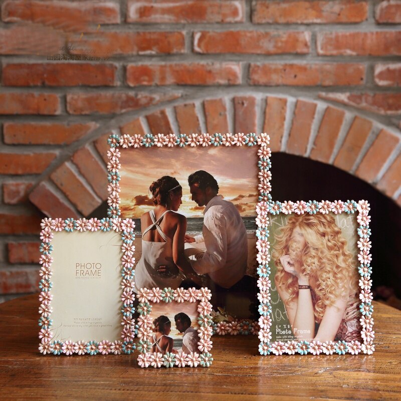 6 inch colorful flower wedding metal photo Frame E... – Vicedeal