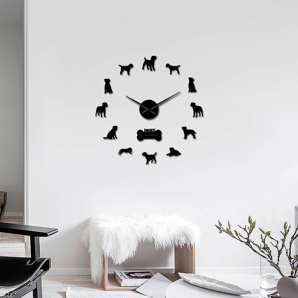 Border Terrier Puppy Modern Large DIY Wall Clock W... – Vicedeal