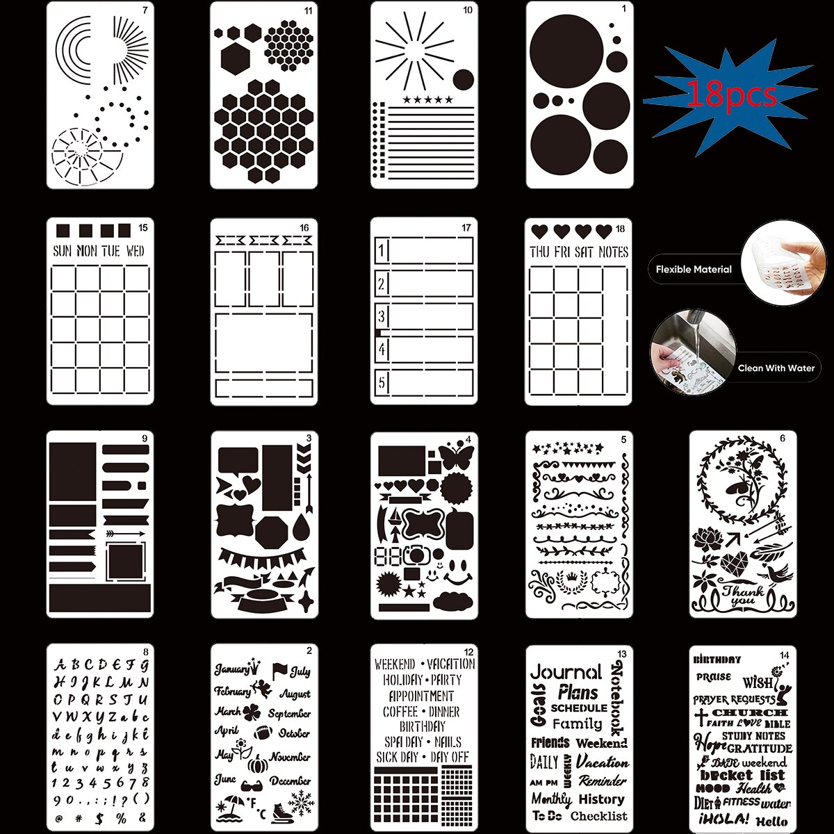 2022 A5 Lists Bullet Numbers Stickers Supplies Set... – Vicedeal