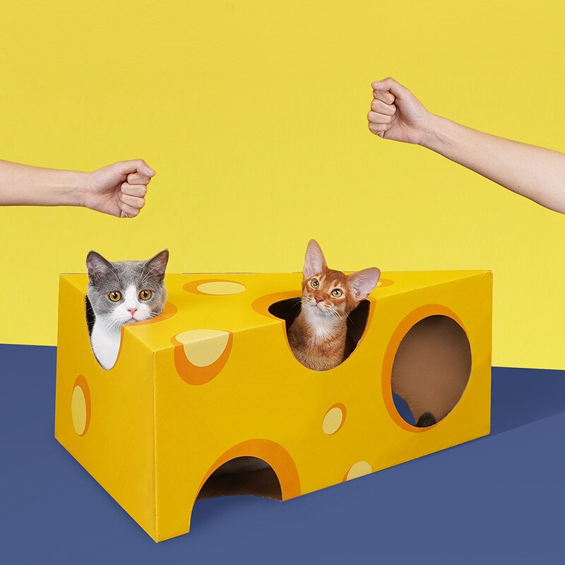 Pet Furniture DIY Carton Box Cat House Cheese shap... – Vicedeal