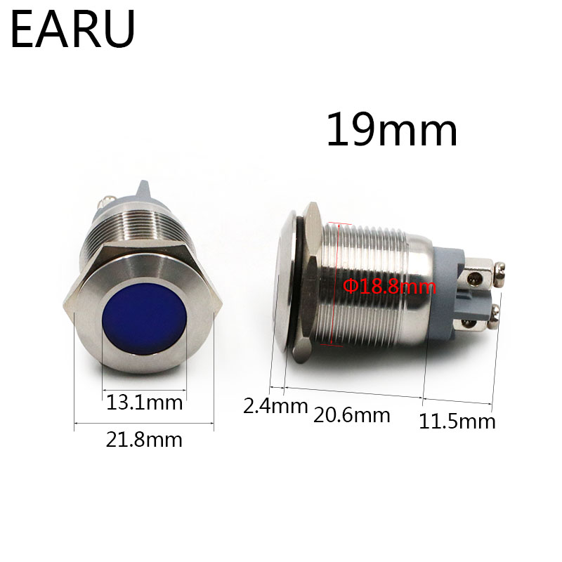 19mm Waterproof IP67 LED Metal Signal Indicator La... – Grandado