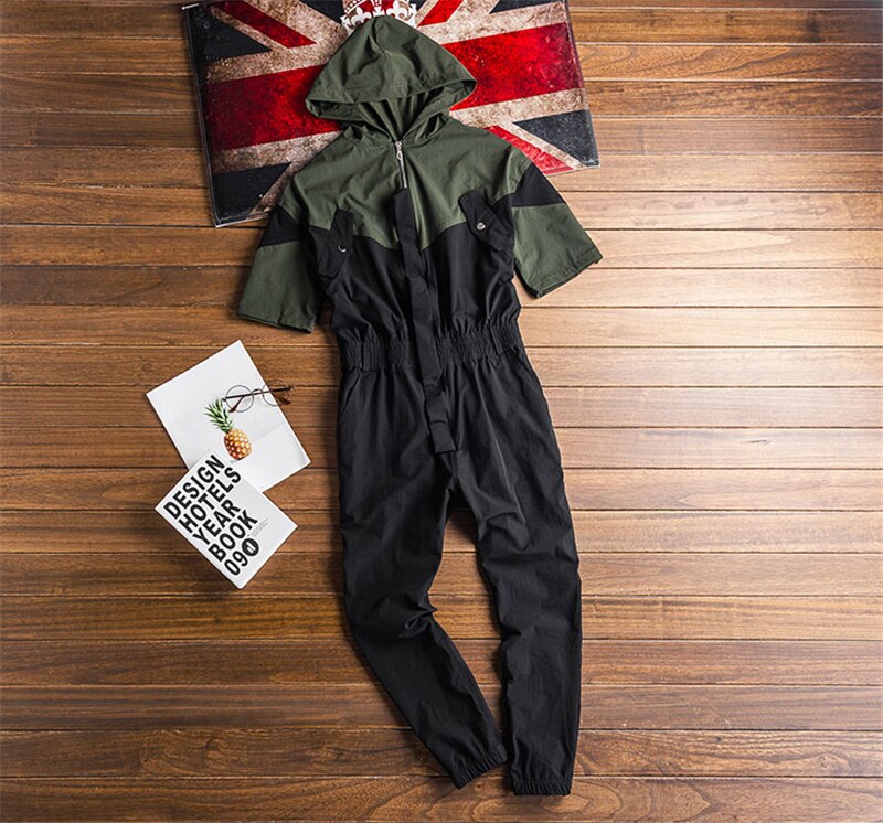 Sommar high street herr kortärmad jumpsuit hip hop... – Grandado