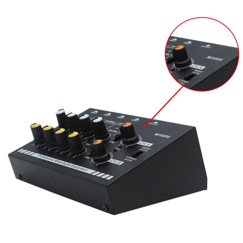 4 / 8-Channel Mini Mixer 4-Channel Line Mixer Reve... – Grandado