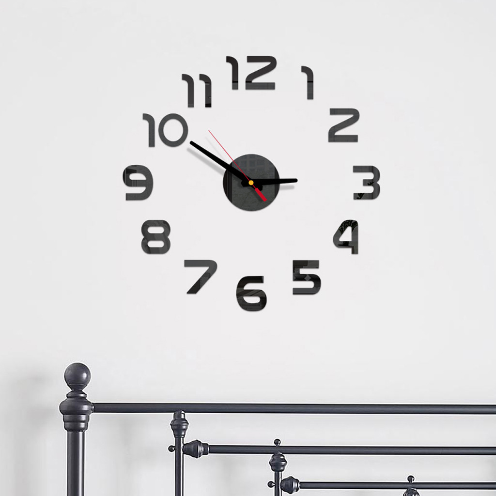 Reloj de pared 3D adhesivo para superficie de espe... – Grandado