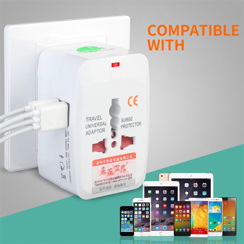 Universal International Plug Adapter 2 USB Port Wo... – Grandado