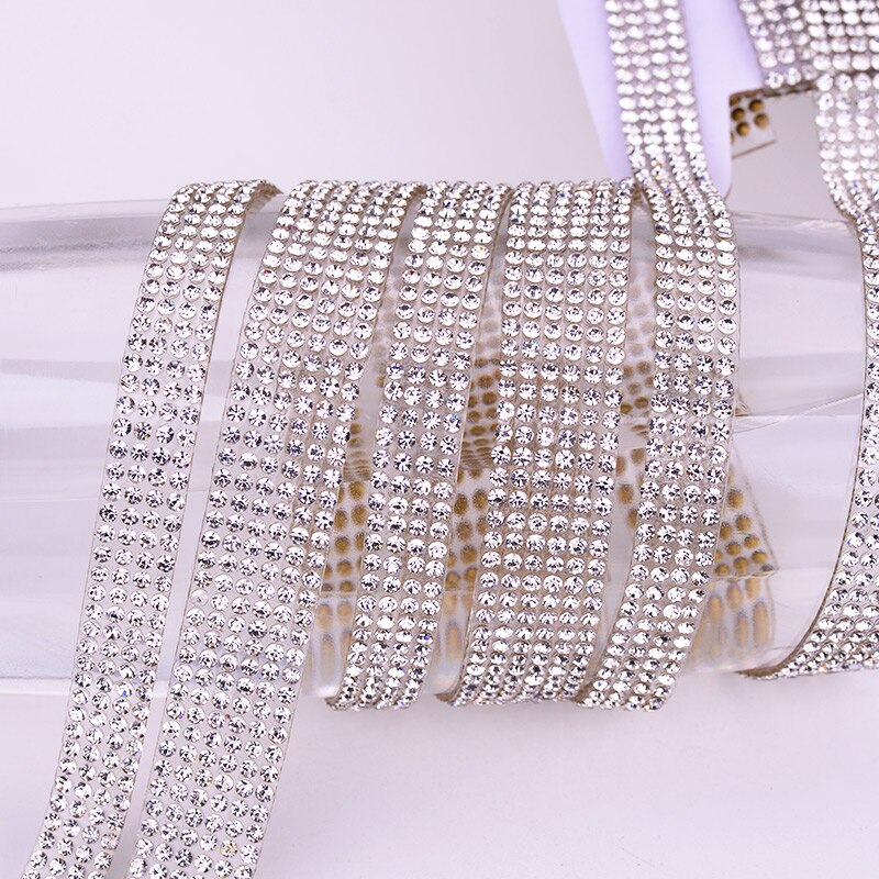 JUNAO 5 Yard Hotfix Glas Klar Strass Kette Trim Kr... – Vicedeal