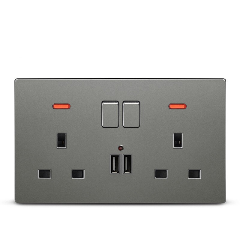 USB Wall Socket 3 Pins UK Standard Outlet 13A 110V... – Grandado