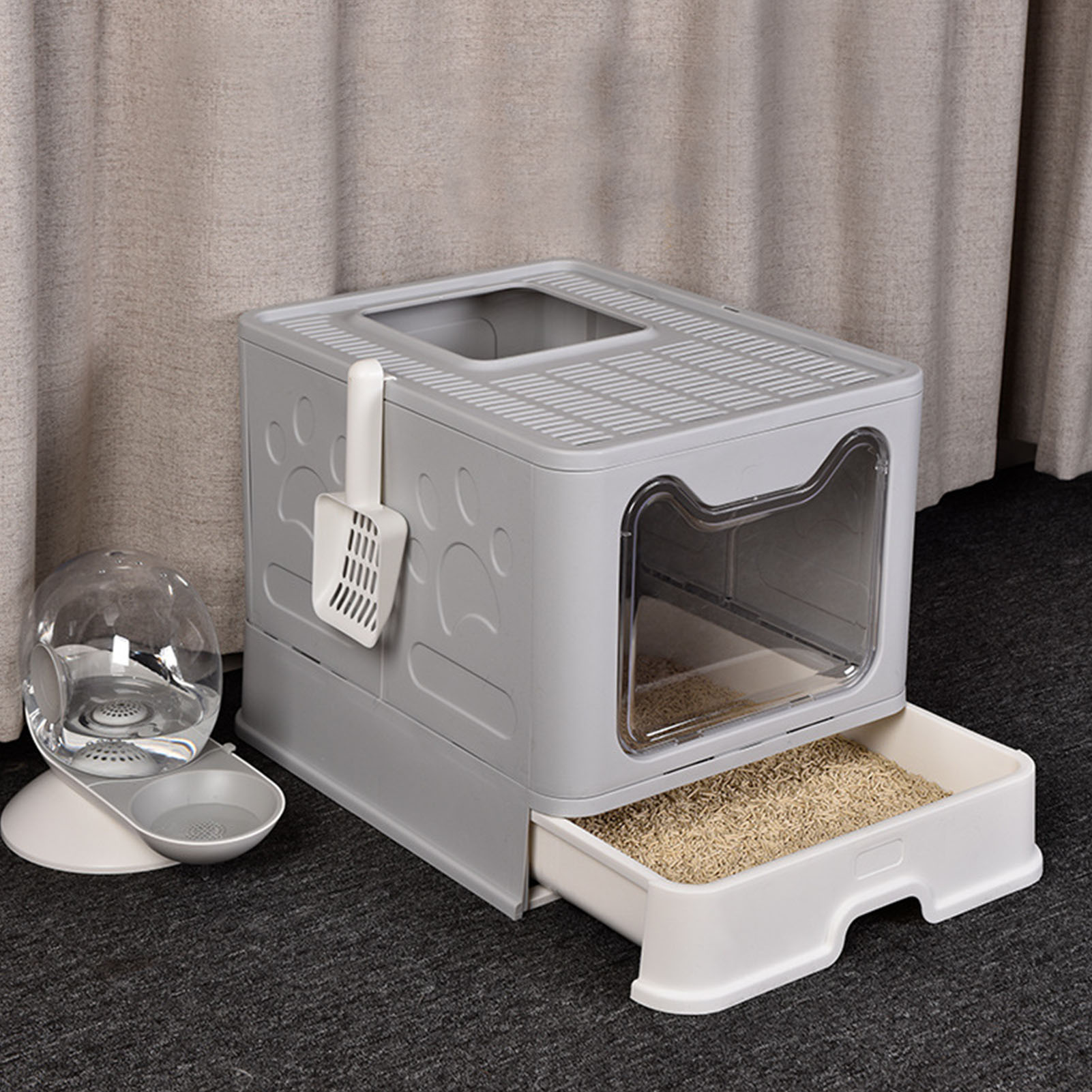 Litter Boxes For Large Cats Foldable Anti-Splashin... – Grandado